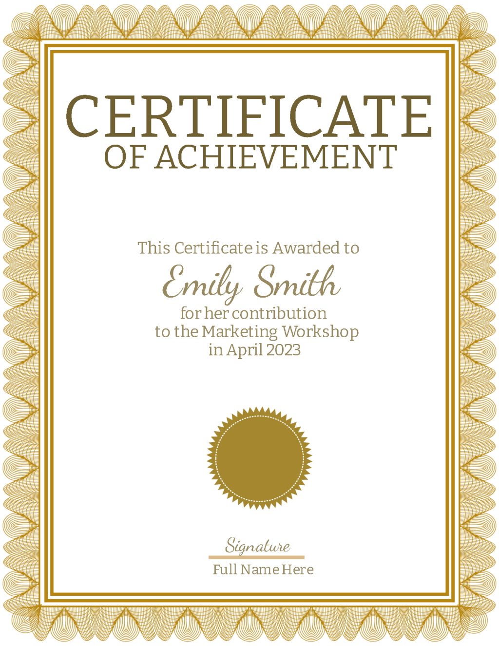 Certificate of Achievement - Personalized Templates