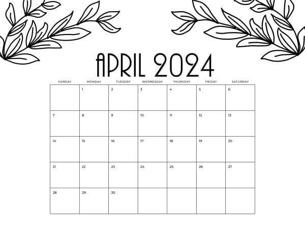 Leaves - April 2024 - Personalized Templates