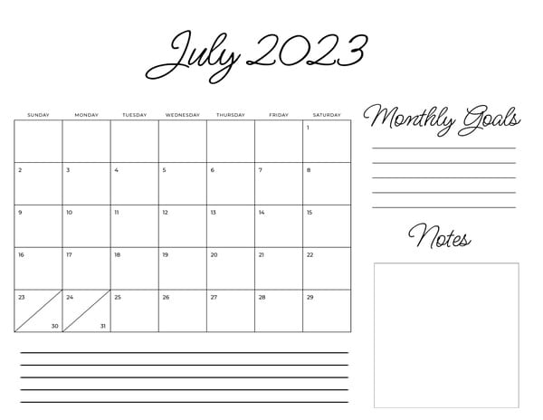 Planner - July 2023 - Personalized Templates