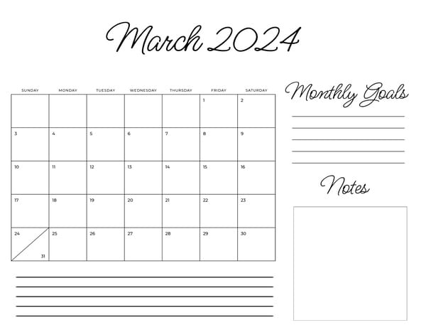 Planner - March 2024 - Personalized Templates