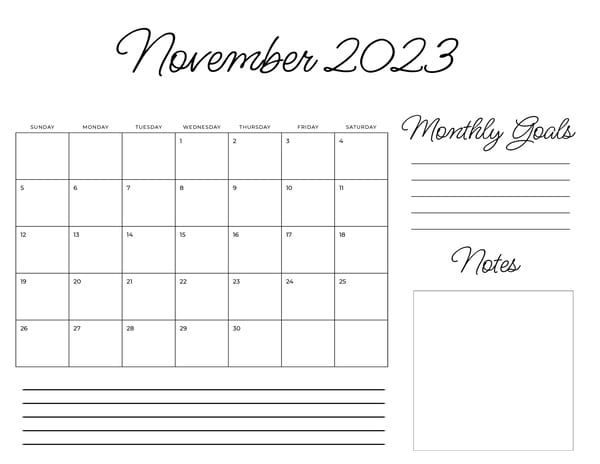Planner - November 2023 - Personalized Templates
