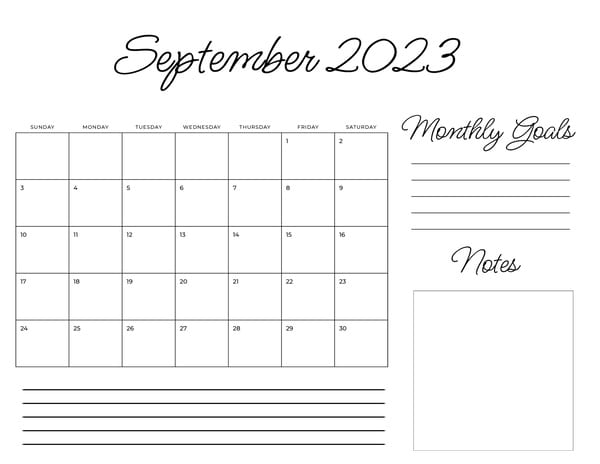 Planner - September 2023 - Personalized Templates