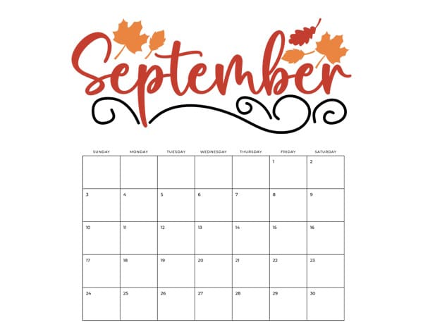 Cute clipart title with a calendar - September 2023 - Personalized ...